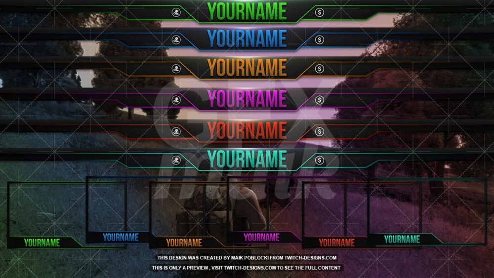 Twitch Overlay - Space Design in 6 different colors and Facecams